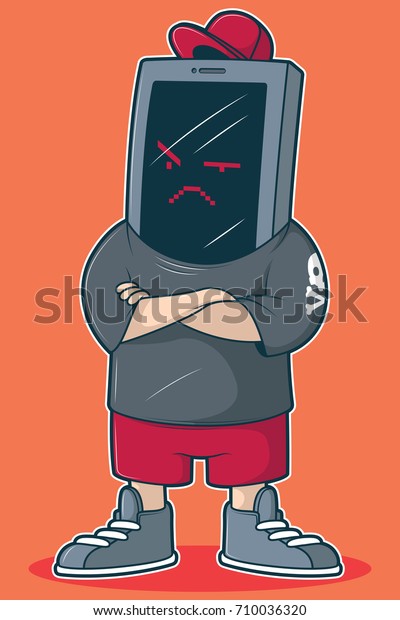 Phone Bully Illustration Vector Character Design Stock Vector (Royalty ...