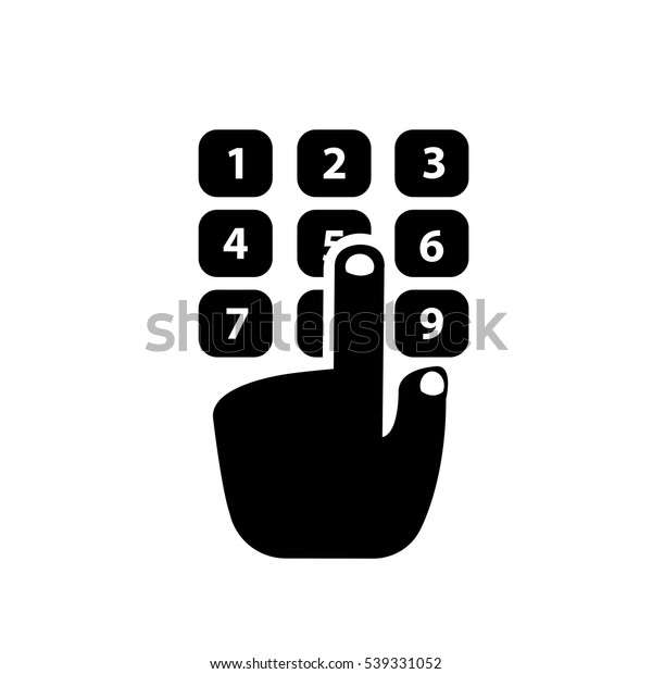 Phone Buttons Number Hand Icon Vector Stock Vector (Royalty Free) 539331052