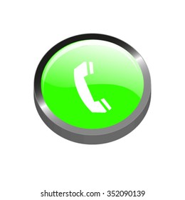 Phone Call Button Icon 3d Vector Stock Vector (Royalty Free) 352090139 ...