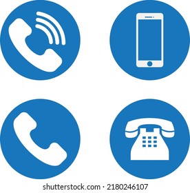 Phone Call Button Icons Blue Colour Stock Vector (Royalty Free ...