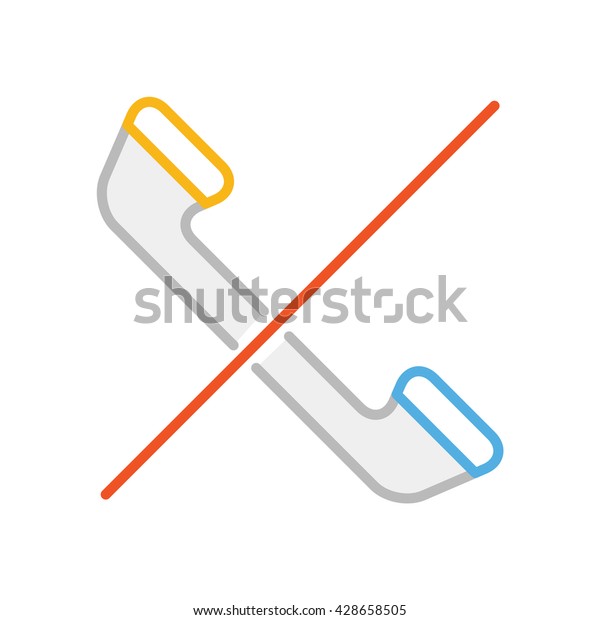 Phone Call Deny Illustration Flat Icon Stock Vector (Royalty Free ...