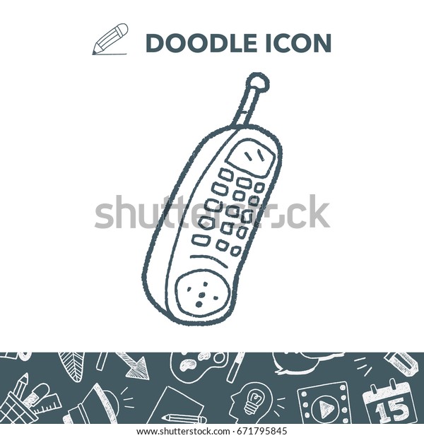 Phone Call Doodle Stock Vector (Royalty Free) 671795845 | Shutterstock