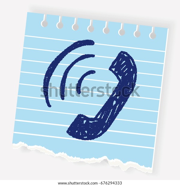 Phone Call Doodle Stock Vector (Royalty Free) 676294333 | Shutterstock
