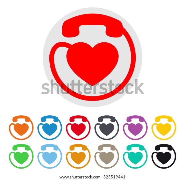 Phone Call Heart Vector Illustration Stock Vector (Royalty Free ...
