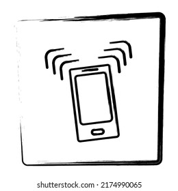 Phone Call Icon Brush Frame Vector Stock Vector (Royalty Free ...