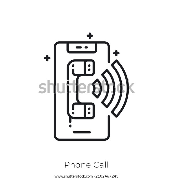 Phone Call Icon Outline Style Icon Stock Vector (Royalty Free ...