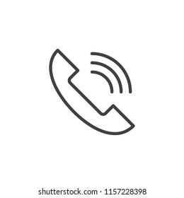 Phone Call Outline Icon Linear Style Stock Vector (Royalty Free ...