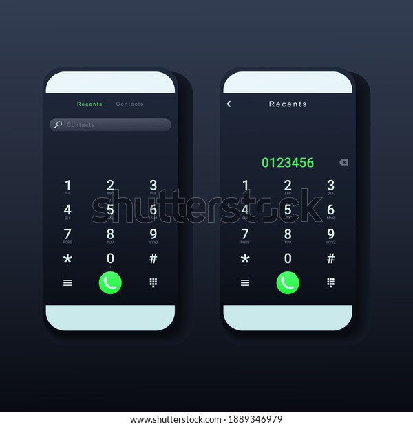 Phone Call Screen Design Concept Smartphone Stock Vector (Royalty Free ...