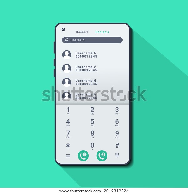 Phone Call Screen Design Concept Call Stock Vector (Royalty Free ...