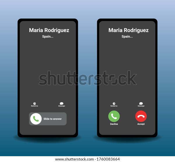 Interfaz de pantalla de llamadas telefónicas. Diapositiva Para ...