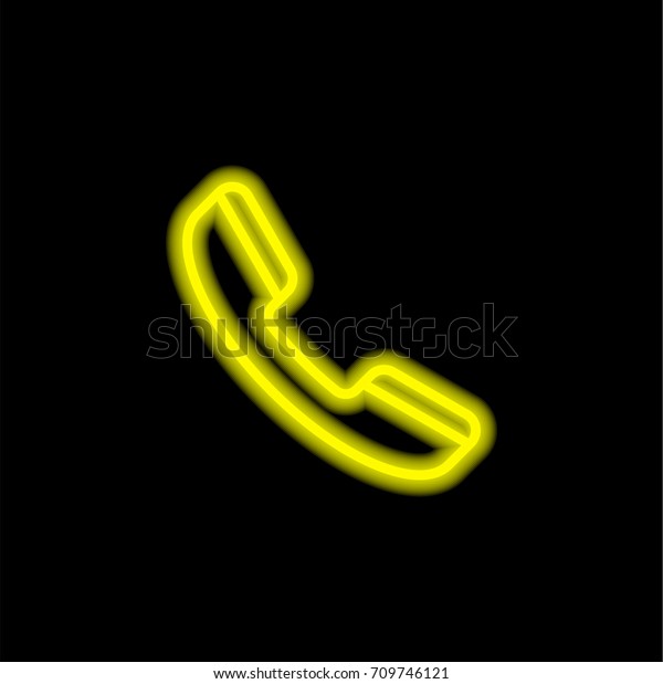 Phone Call Yellow Glowing Neon Ui Stock Vector (Royalty Free) 709746121 ...