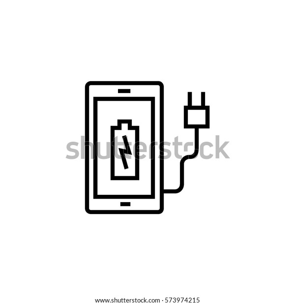 Phone Charge Outline Icon Stock Vector (Royalty Free) 573974215 ...