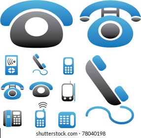 Phone Connection Icons Signs Vector Illustrations Stock Vector (Royalty ...