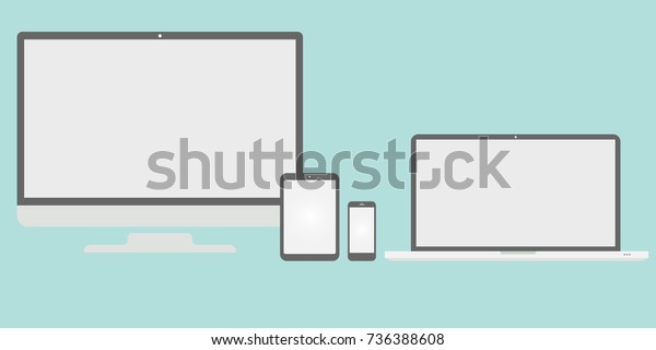 Phone Device Layout Laptop Layout Computer Stock Vector (Royalty Free ...