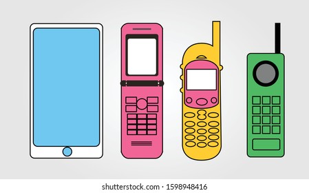 Phone Generation 1g 4g Stock Vector (Royalty Free) 1598948416
