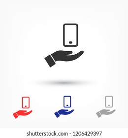 Phone Hand Icon: vector de stock (libre de regalías) 1217681794 ...