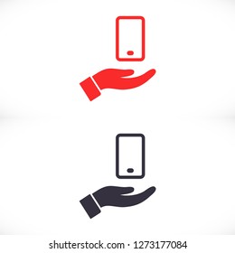Phone Hand Icon Stock Vector (Royalty Free) 1273177084 | Shutterstock