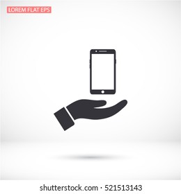 Phone Hand Icon Stock Vector (Royalty Free) 521513143 | Shutterstock