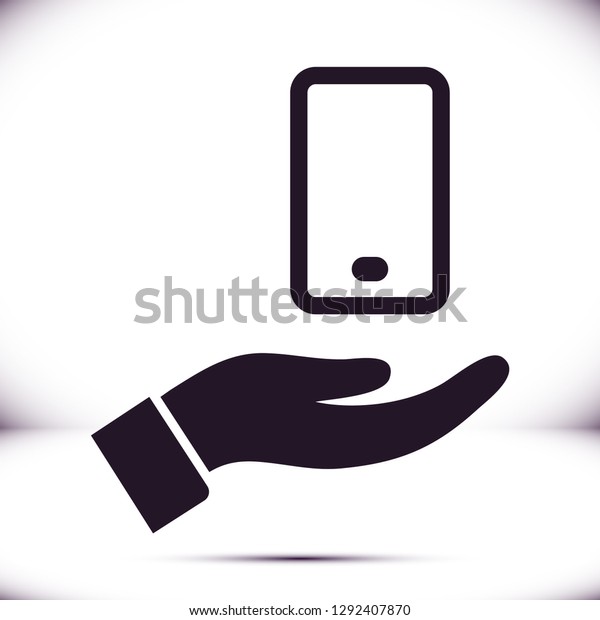 Phone Hand Icon Stock Vector (Royalty Free) 1292407870