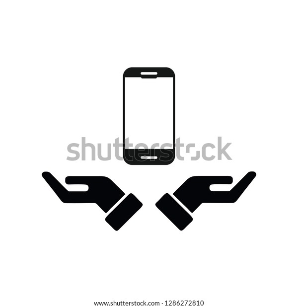 Phone Hand Icon Symbol Stock Vector (Royalty Free) 1286272810 ...