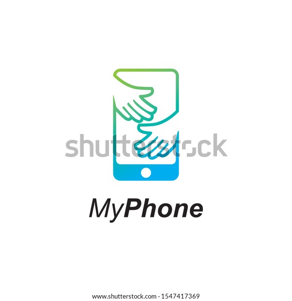 Phone Hand Logo Design Concept Vector Stock Vector (Royalty Free ...