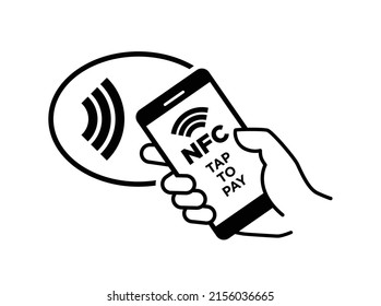 Phone Hand Tap Wireless Payment Icon Stock Vector (Royalty Free ...
