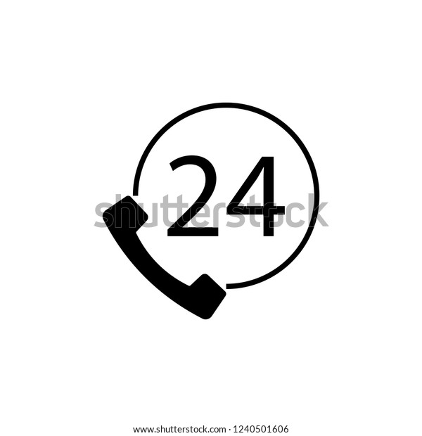 Phone Icon 24 Hours Support Vector Stock Vector (Royalty Free ...