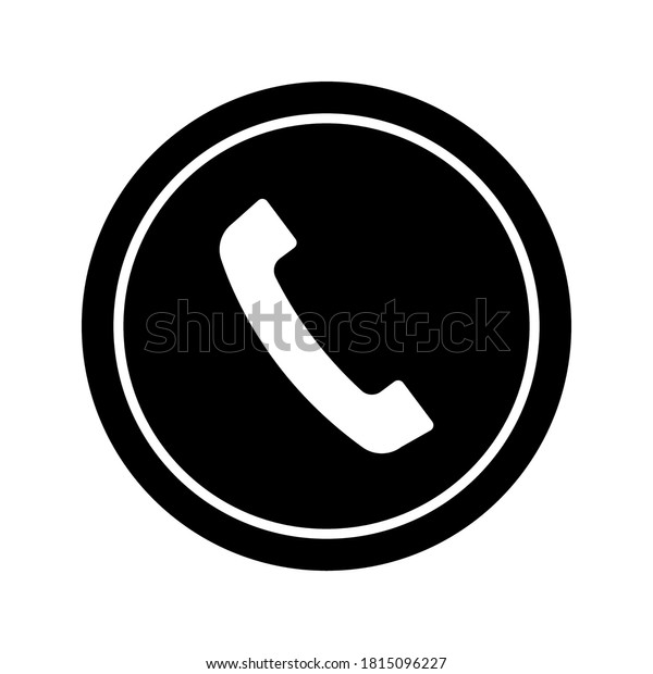 Phone Icon Black White Circle Stock Vector (Royalty Free) 1815096227 ...