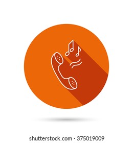 Phone Icon Call Ringtone Sign Round Stock Vector (Royalty Free ...