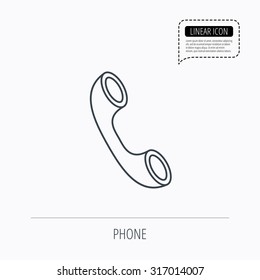 Phone Icon Call Sign Linear Outline Stock Vector (Royalty Free) 296632433