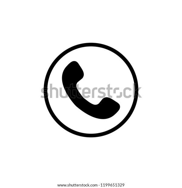 Phone Icon Circle On White Background Stock Vector (Royalty Free ...
