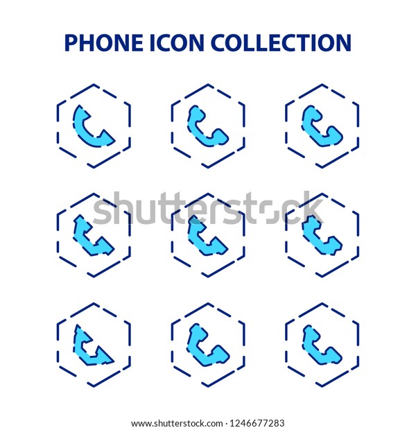 Phone Icon Collection Stock Vector (Royalty Free) 1246677283 | Shutterstock