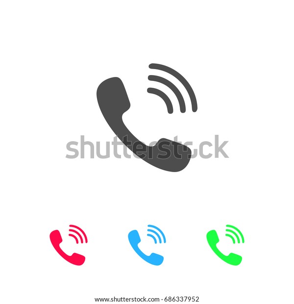 Phone Icon Flat Color Pictogram On Stock Vector (Royalty Free ...