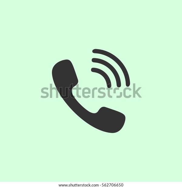 Phone Icon Flat Grey Vector Symbol: vetor stock (livre de direitos ...