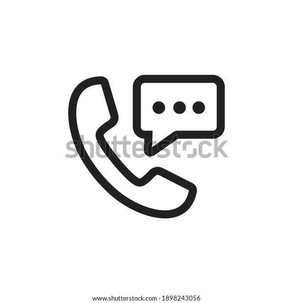 Phone Icon Flat Line Isolated On Stock Vector (Royalty Free) 1898243056 ...
