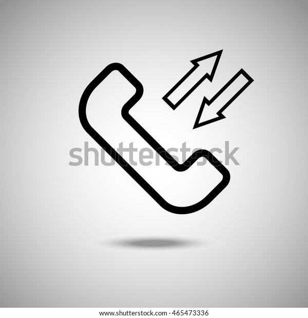 Phone Icon Flat Style Grey Background Stock Vector (Royalty Free ...