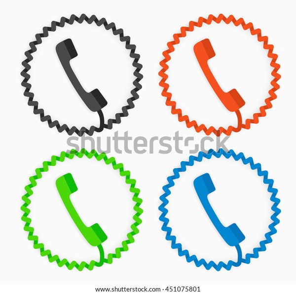 Phone Icon Handset Coiled Wire Stock Vector (Royalty Free) 451075801