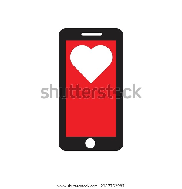 Phone Icon Heart Can Write Message Stock Vector (Royalty Free ...
