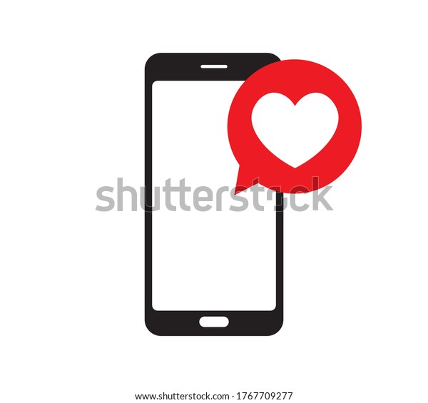 Phone Icon Heart Speech Bubble Symbol Stock Vector (Royalty Free ...