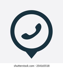 Phone Icon Map Pin On White Stock Vector (Royalty Free) 254165518 ...