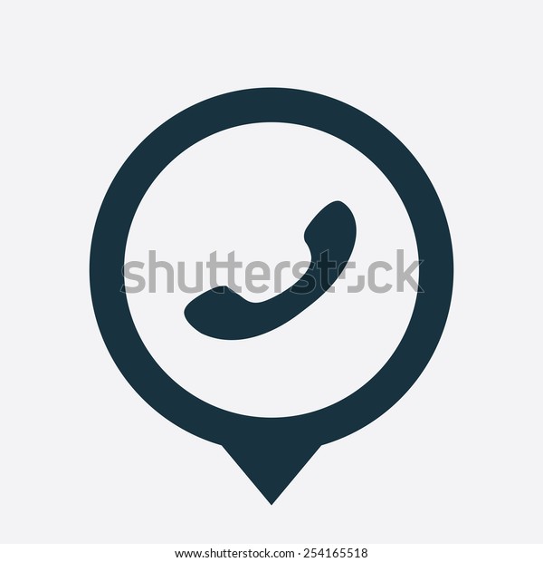 Phone Icon Map Pin On White Stock Vector (Royalty Free) 254165518 ...
