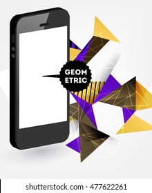Phone Icon Mobile Technologies Abstract Background Stock Vector ...