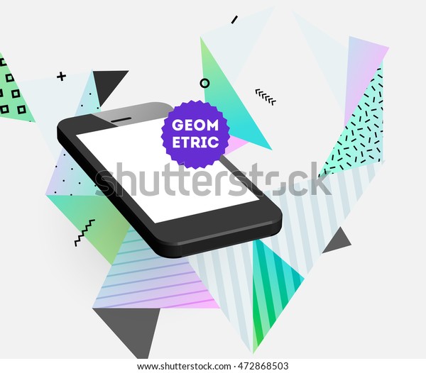 Phone Icon Mobile Technologies Abstract Background Stock Vector ...