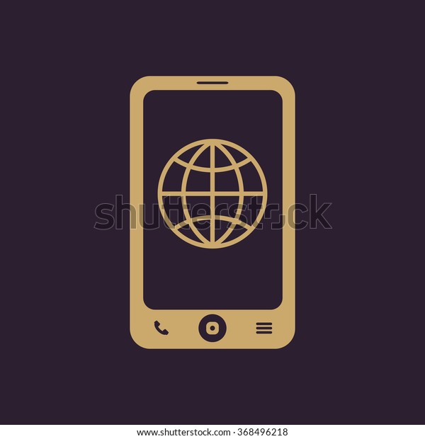 Phone Icon Network Symbol Flat Vector: vector de stock (libre de ...