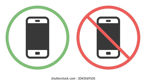 Phone Icon No Mobile Phone Allowed Stock Vector (Royalty Free) 2043569105