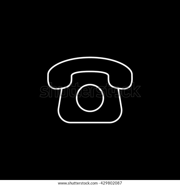 Phone Icon On Black Background Stock Vector (Royalty Free) 429802087