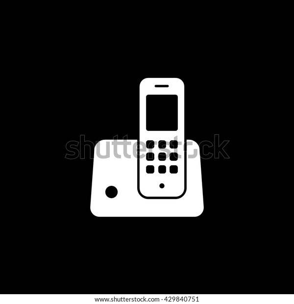 Phone Icon On Black Background Stock Vector (Royalty Free) 429840751 ...