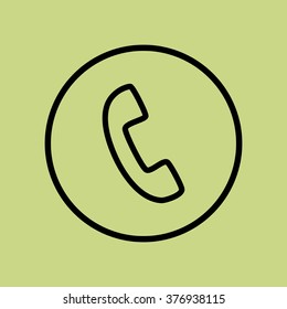 Phone Icon On Green Background Circle Stock Vector (Royalty Free ...