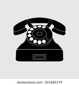 Phone Icon On Grey Background Stock Vector (Royalty Free) 241685179 ...