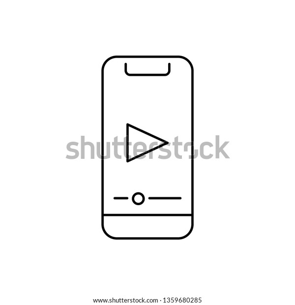 Phone Icon Playing Video On Screen: vector de stock (libre de regalías ...